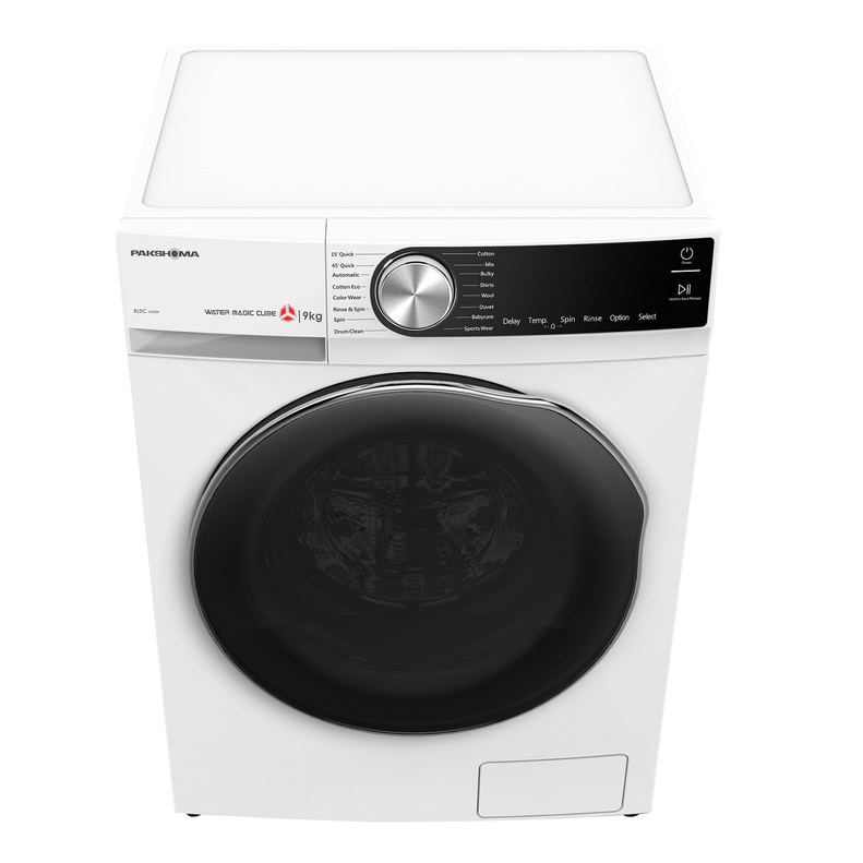 ماشین لباسشویی پاکشوما ظرفیت 9 کیلوگرم مدل BWF 40907 WT – بازرگانی لطیف قنبری